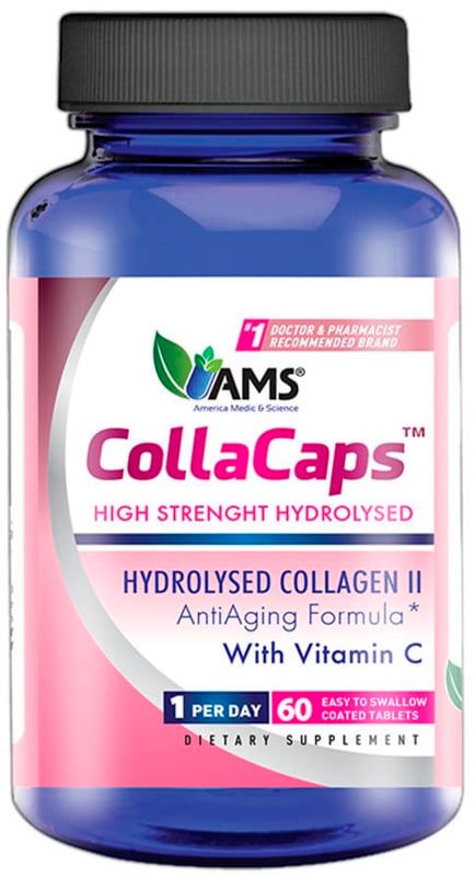AMS AMS Collacaps (hydrolyzed collagen) Coated Tablets - 60 Tablets in ...