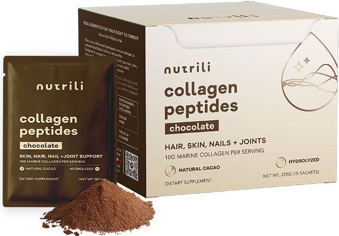 Nutrili Chocolate Collagen Peptides 225g in UAE | BasharaCare